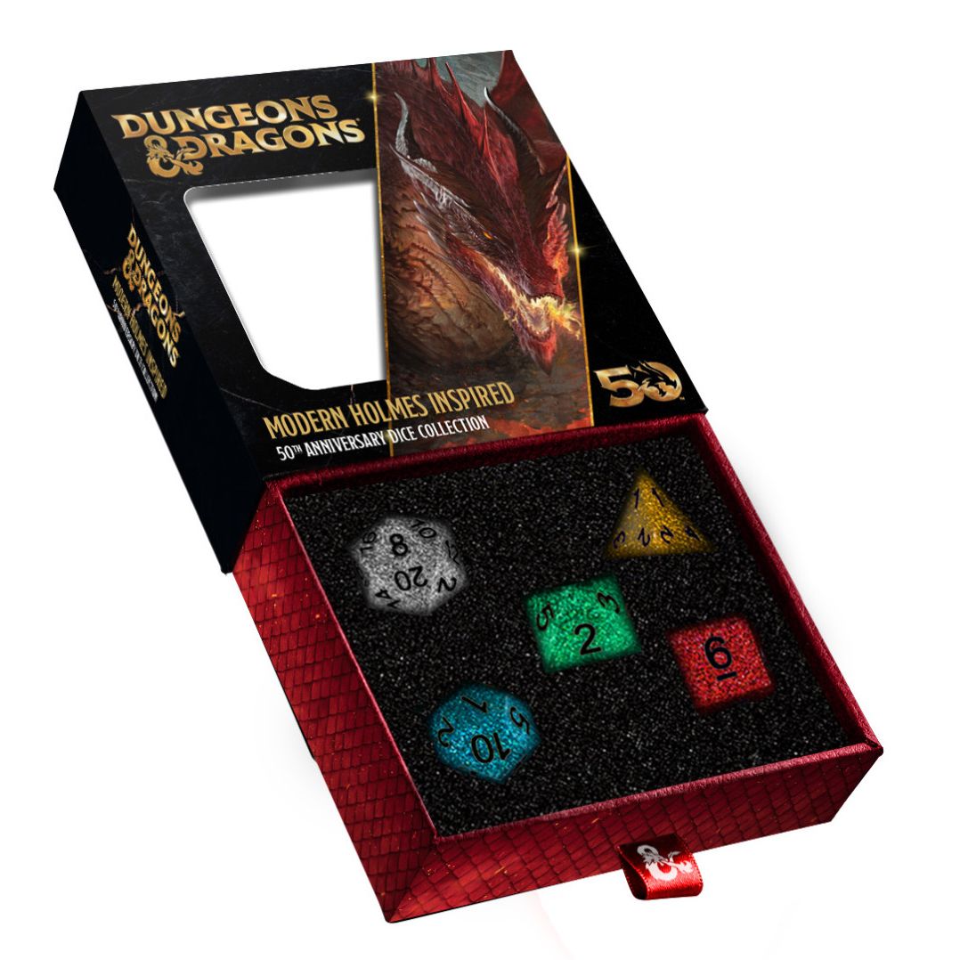 Dungeons & Dragons 50th Anniversary Dice: Modern Holmes Replica Set(5 ...
